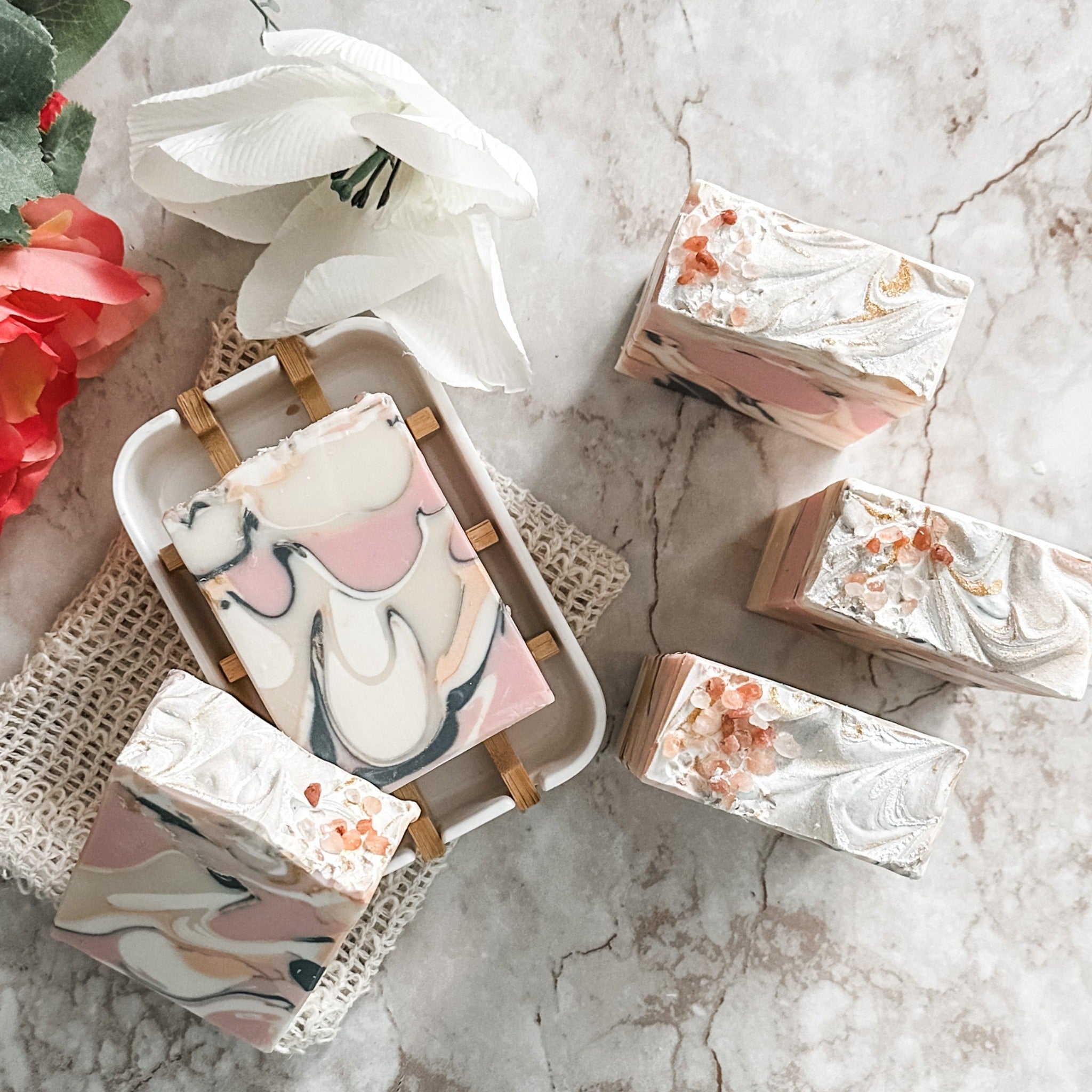 Rose Quartz Soap Slice – The Southern Bee Soap House